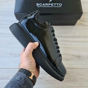Scarpetto | Shoes | Platform Sole Black Patent Leather Sneakers | Poshmark
